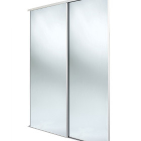 Purchase 2 x 'Value' WHITE Framed MIRROR Doors & Track (3 Size options ...