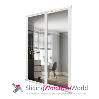 SpacePro WHITE SHAKER Sliding Wardrobe Door & Track Kits (All Sizes ...