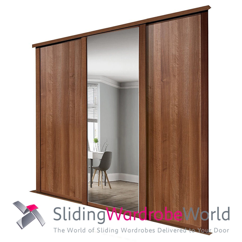 SpacePro SHAKER WALNUT Sliding Wardrobe Door and Track Kits (All size ...