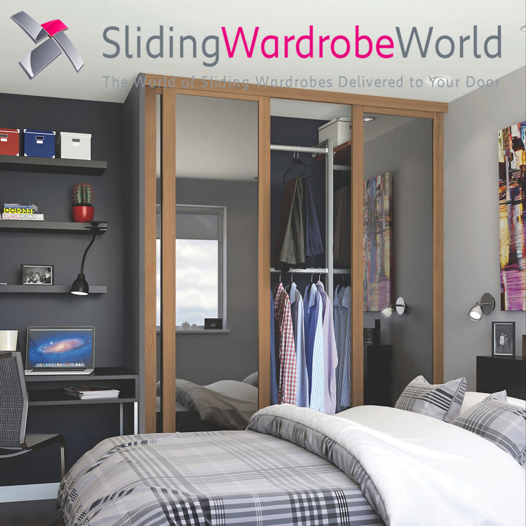 SpacePro OAK SHAKER Sliding Wardrobe Door & Track Kits (All size ...