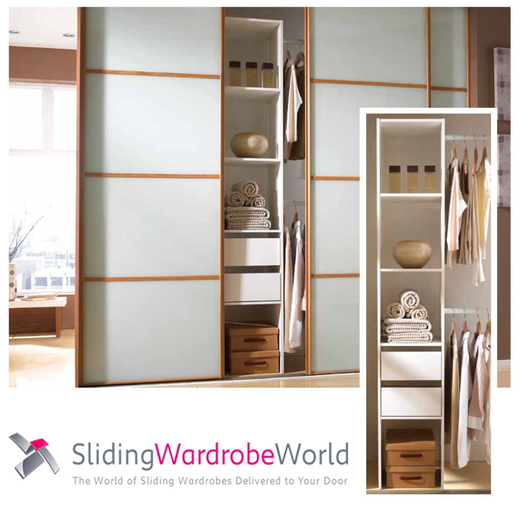 ECONOMY White Wardrobe Interior Hanging Tower & Optional Drawers ...