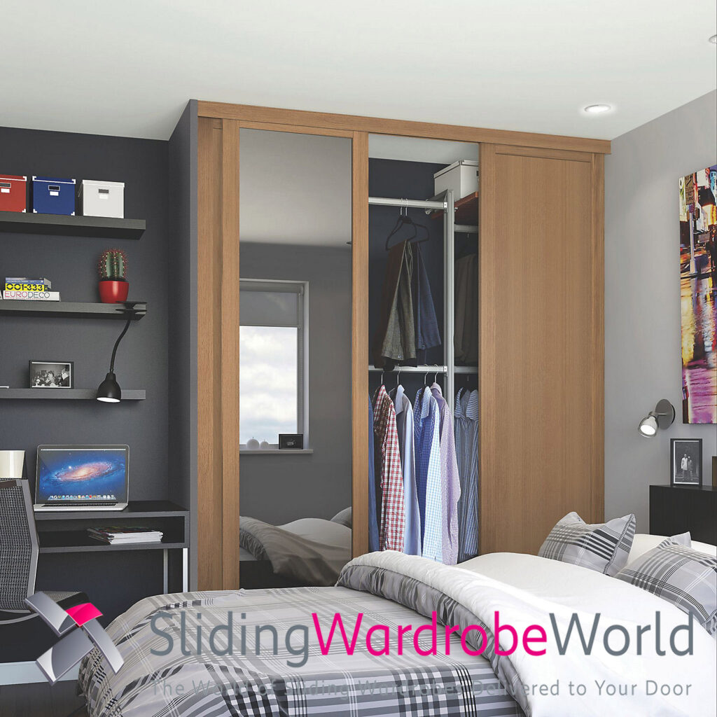 SpacePro OAK SHAKER Sliding Wardrobe Door & Track Kits (All size ...