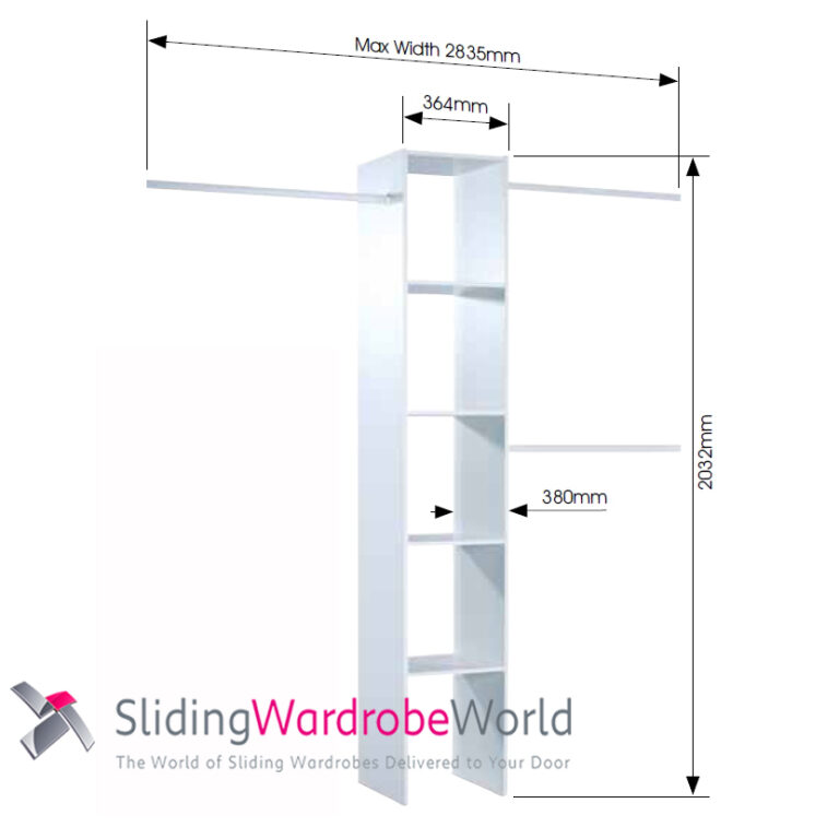 ECONOMY White Wardrobe Interior Hanging Tower & Optional Drawers ...