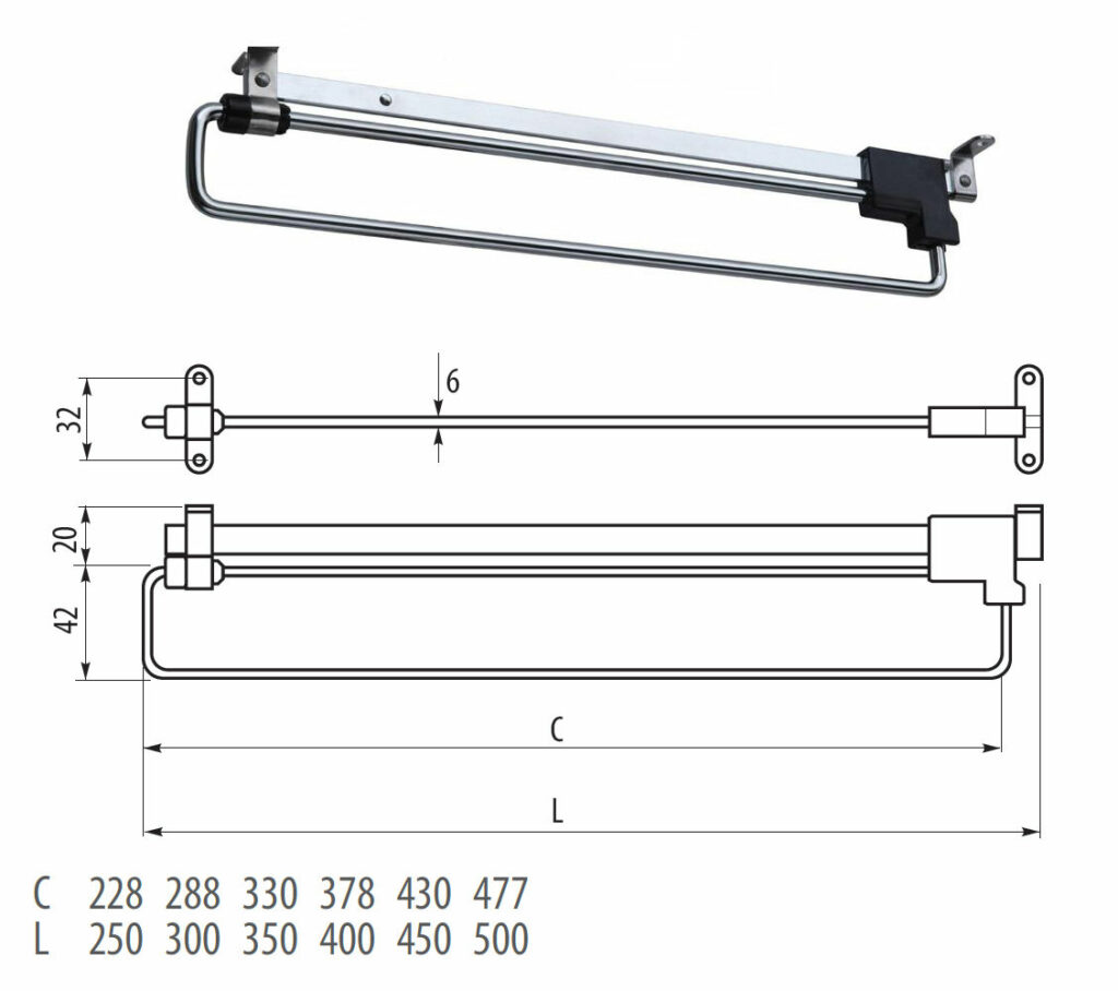 Pull Out Clothes Hanger / Extending Rail - Sliding Wardrobe World