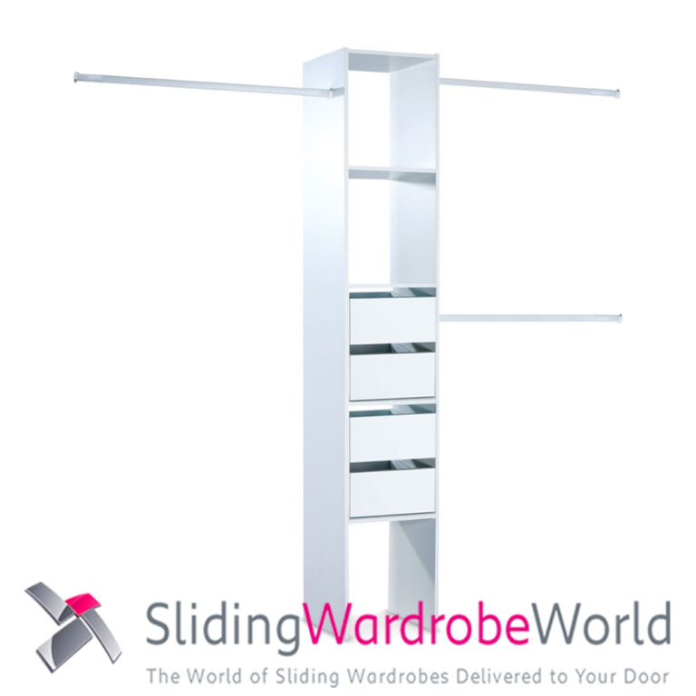ECONOMY White Wardrobe Interior Hanging Tower & Optional Drawers ...