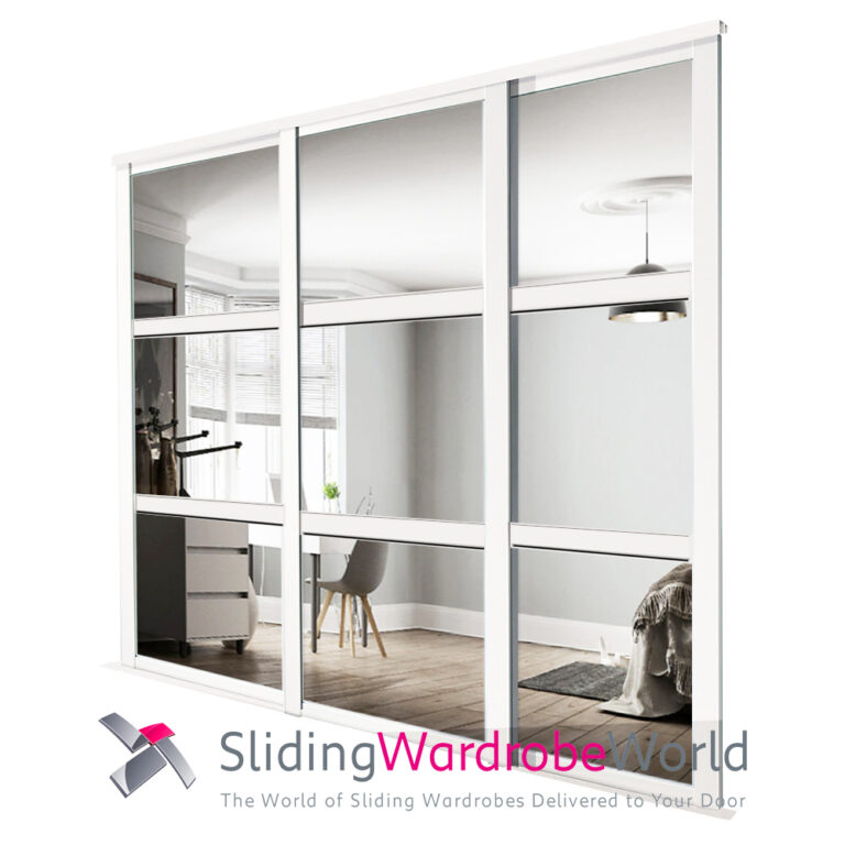 SpacePro WHITE SHAKER Sliding Wardrobe Door & Track Kits (All Sizes ...