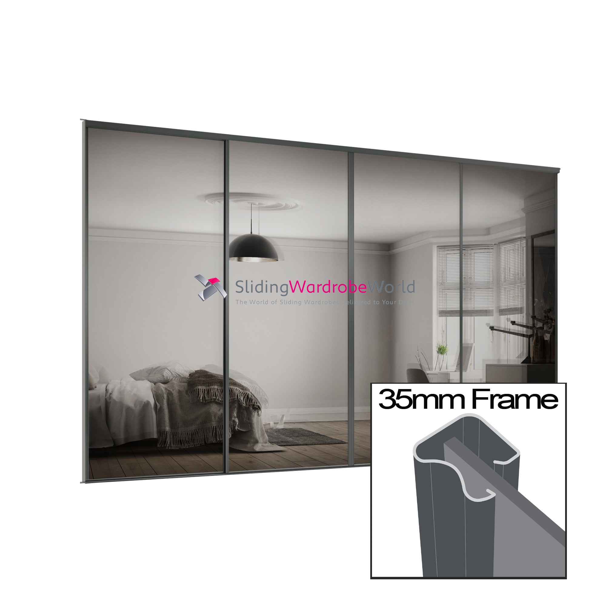 SpacePro GRAPHITE CLASSIC Sliding Wardrobe Door Kits - Various widths ...