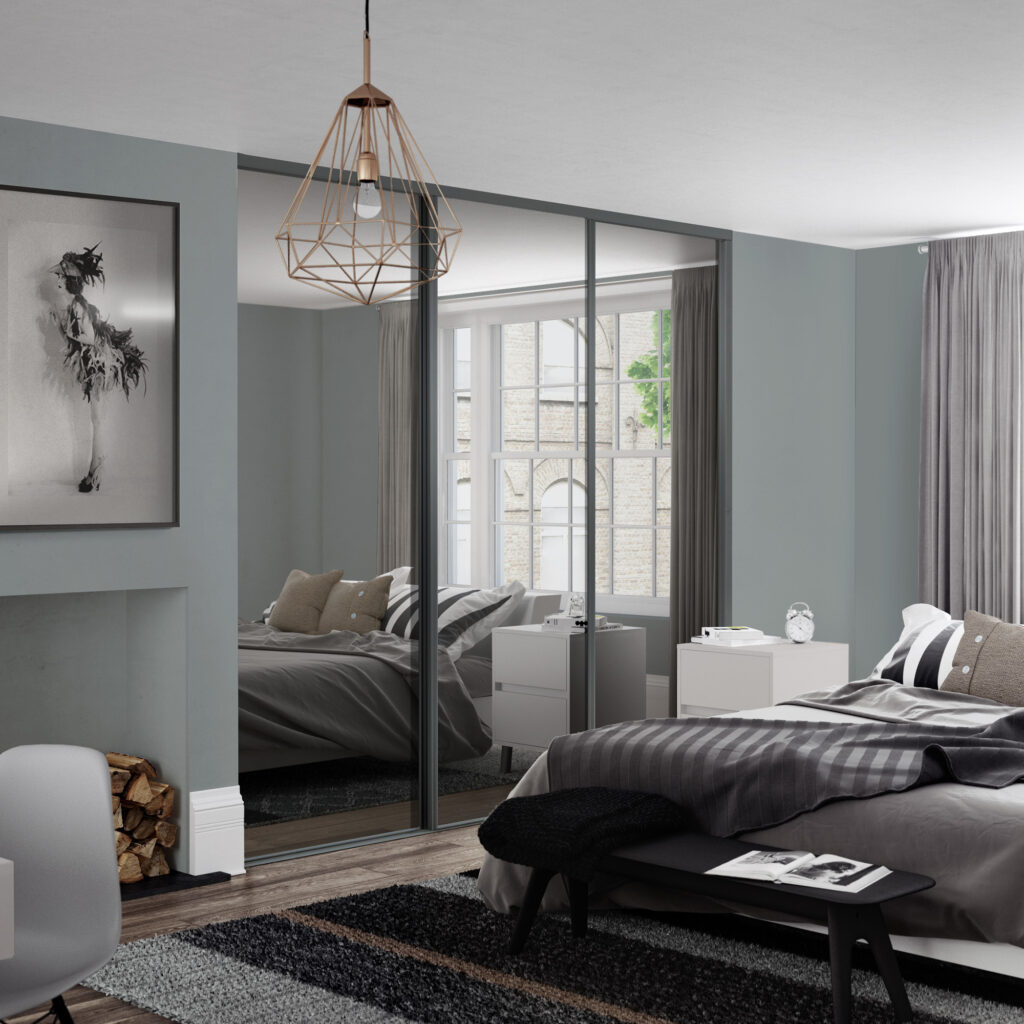 SpacePro GRAPHITE Heritage Sliding Wardrobe Door Kits - Various widths ...