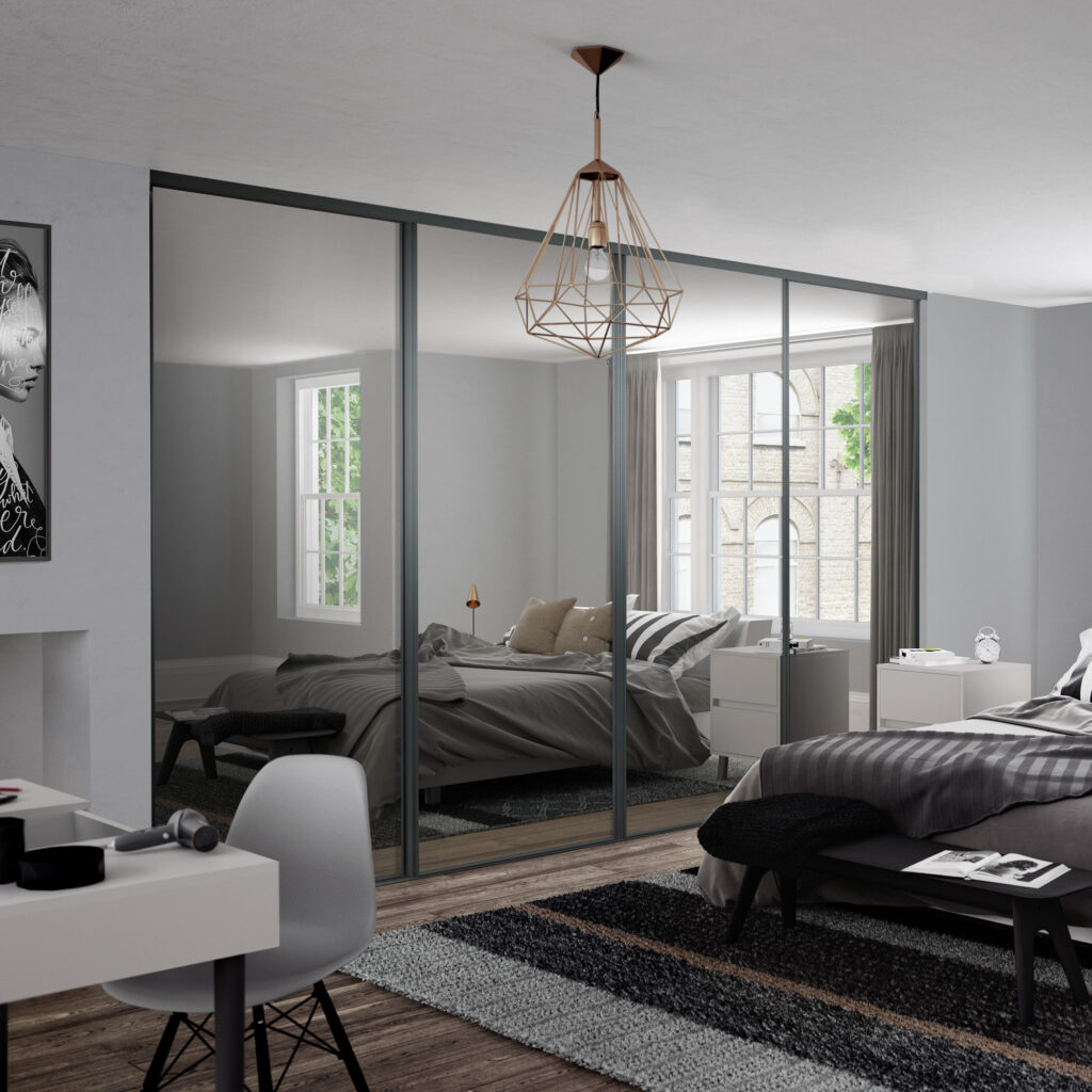 SpacePro GRAPHITE CLASSIC Sliding Wardrobe Door Kits - Various widths ...