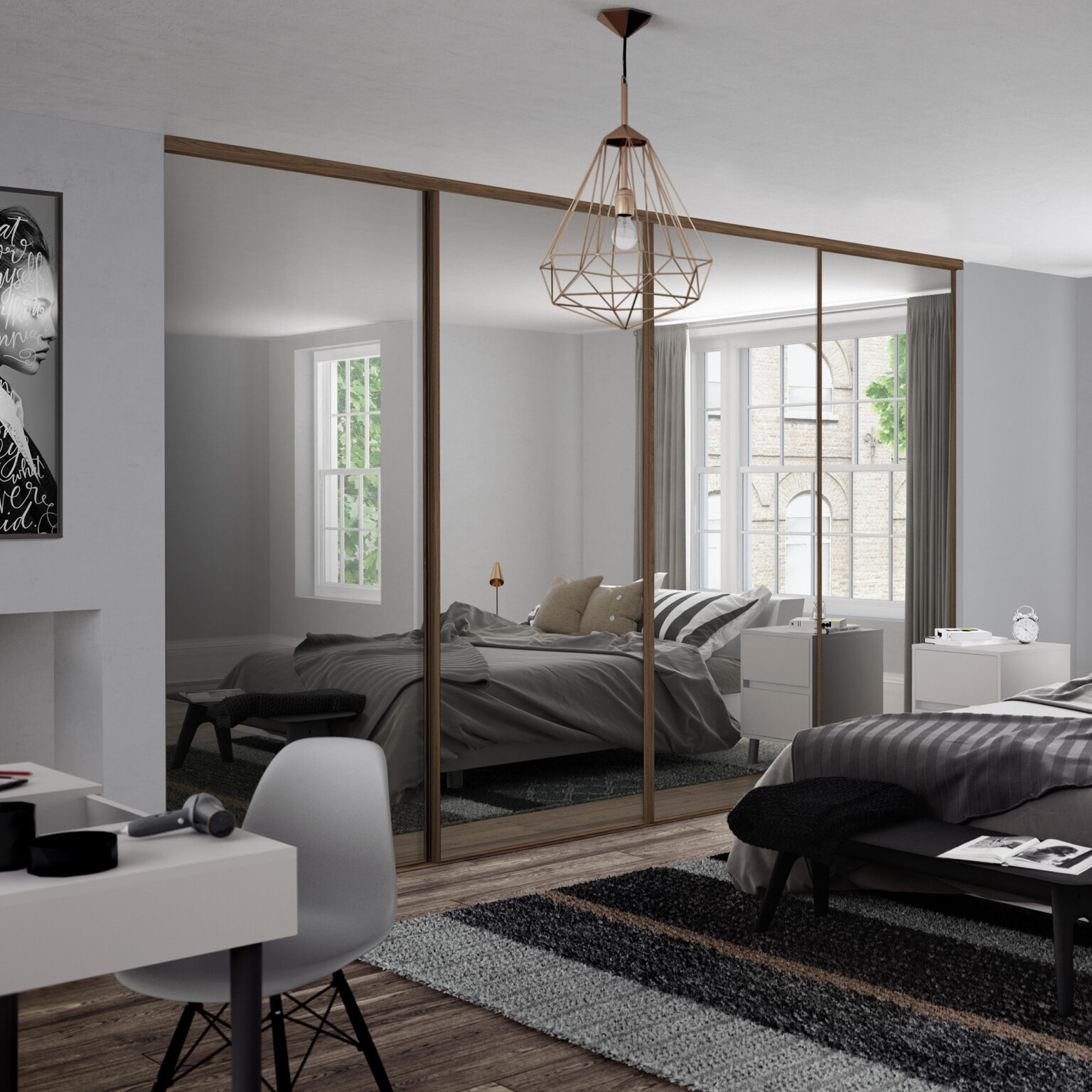 SpacePro 'New' CLASSIC Carini WALNUT Sliding Wardrobe Door Kits - All ...