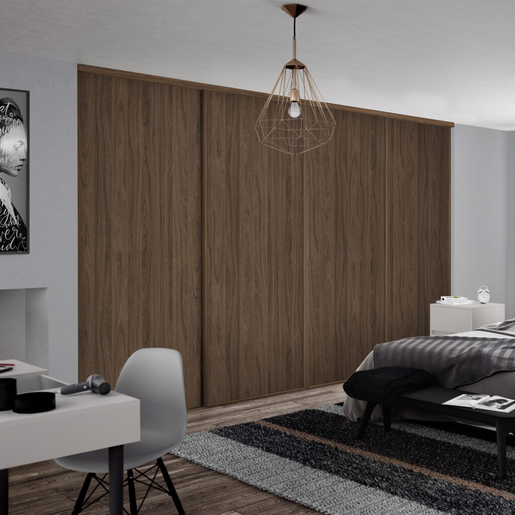SpacePro 'New' CLASSIC Carini WALNUT Sliding Wardrobe Door Kits - All ...
