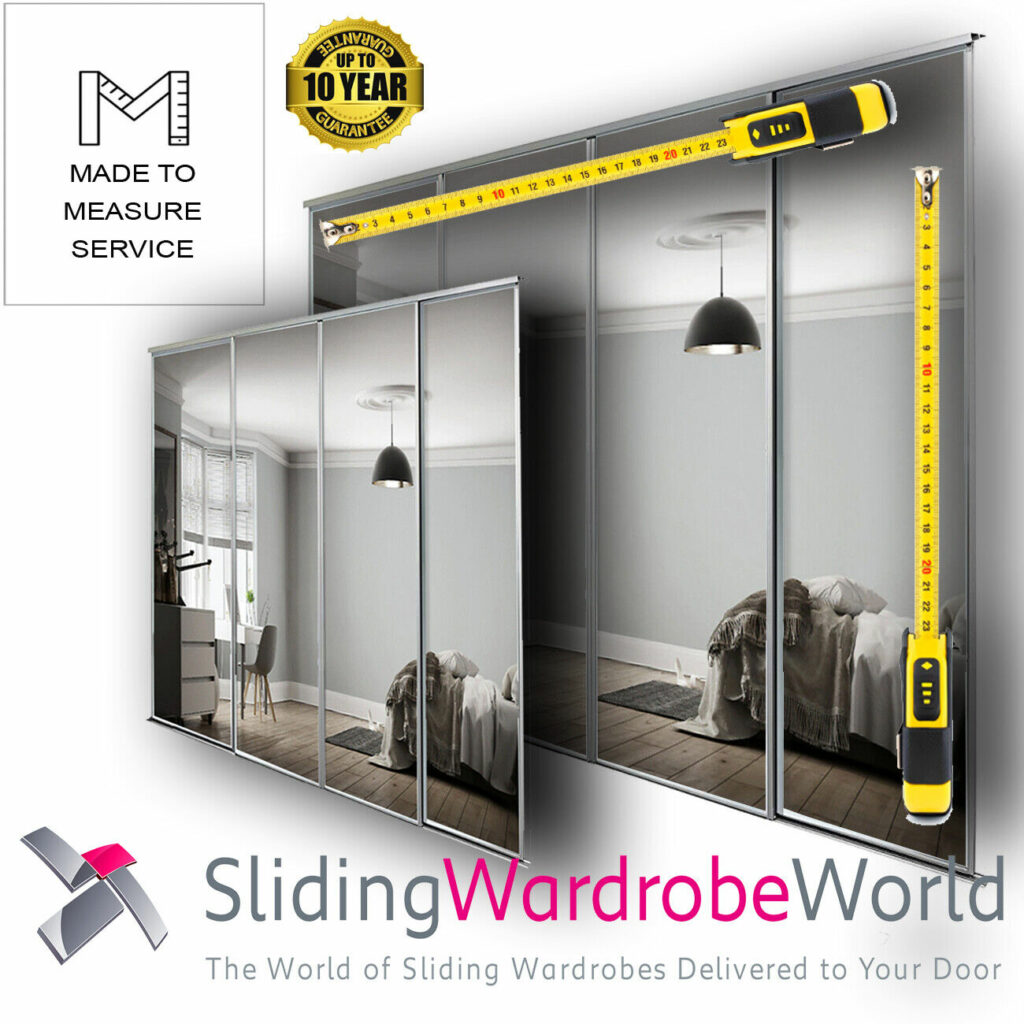 Made to Measure MIRROR Sliding Wardrobe Doors & Tracks - Choice of ...