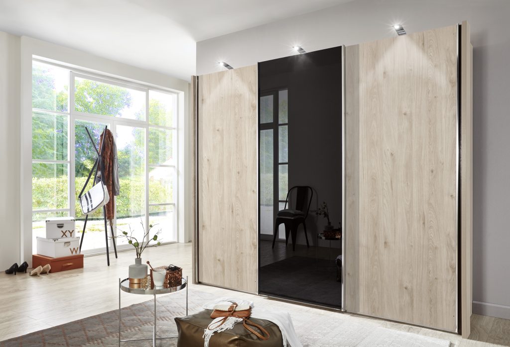 Fully Assembled Wardrobe 'Soft Close' Sliding Doors | 225cm Wide | 3 ...