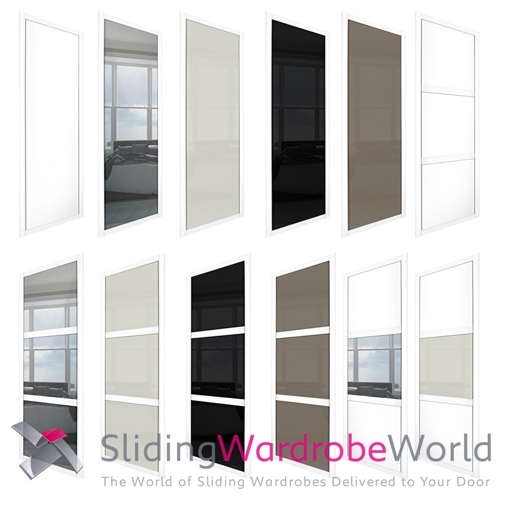 SpacePro White Frame Sliding Wardrobe Doors (FREE Track Set*) - Shaker ...